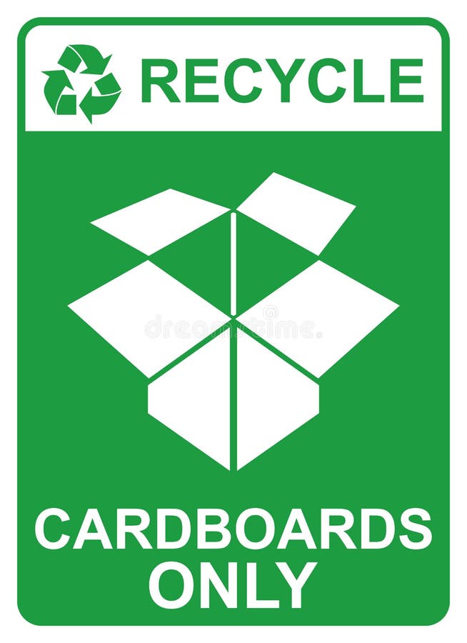 Recycle Vector Sign - Cardboards only Stock Illustration - Illustration ...