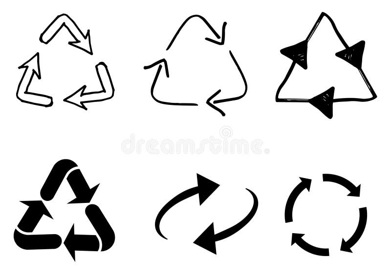 Vector Collection with Recycle Signs and Symbols Stock Vector ...
