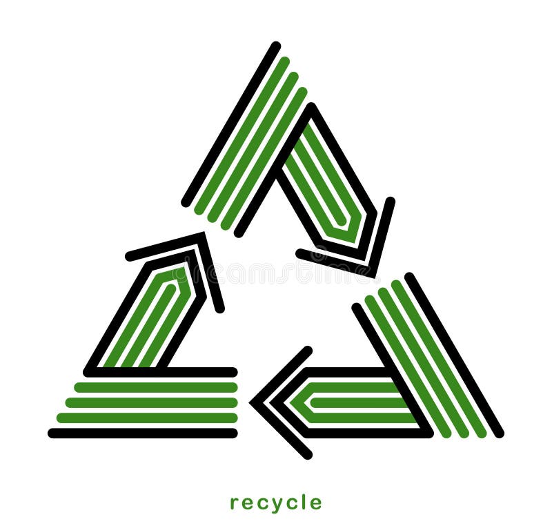 Recycle Vector Triangle Icon in Modern Geometric Linear Style Isolated ...