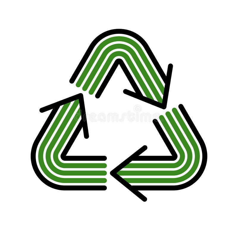 Recycle Vector Triangle Icon in Modern Geometric Linear Style Isolated ...