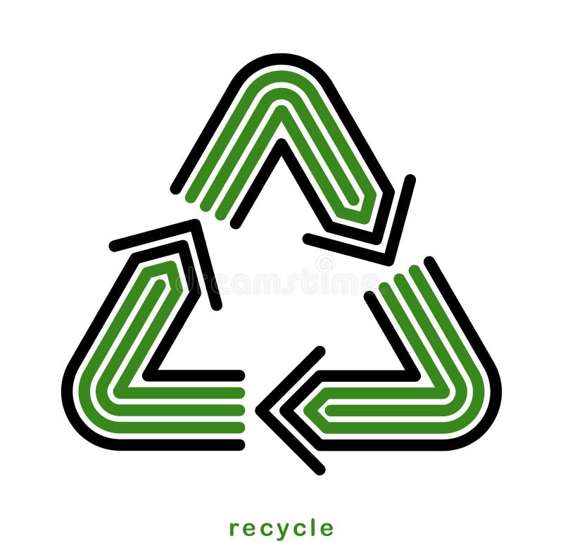 Recycle Vector Triangle Icon in Modern Geometric Linear Style Isolated ...
