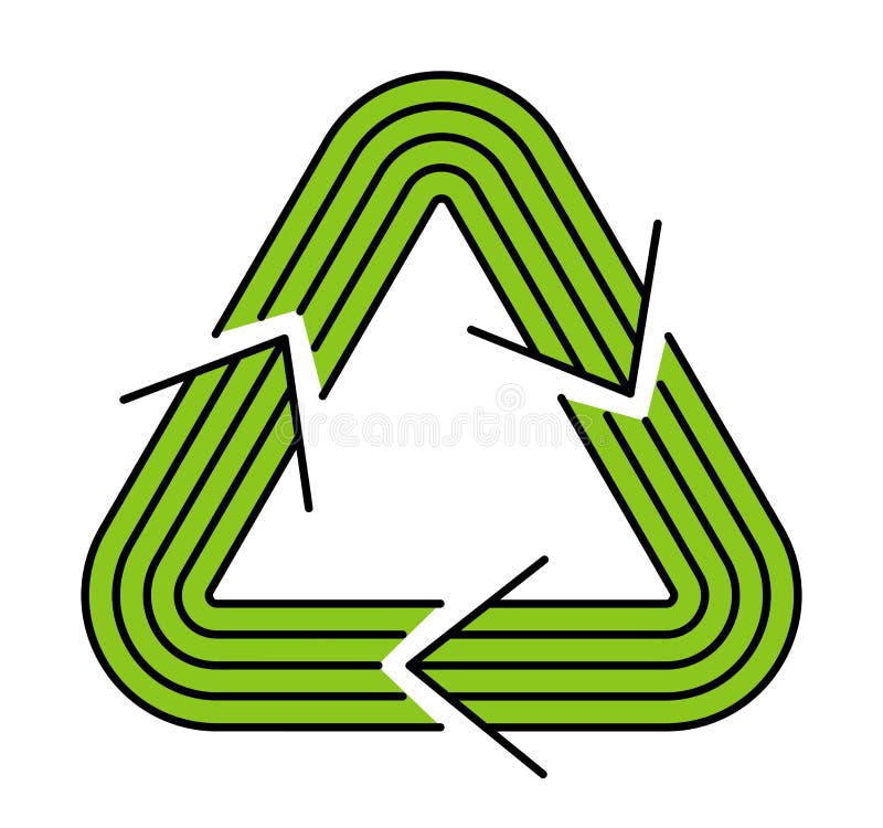 Recycle Vector Triangle Icon in Modern Geometric Linear Style Isolated ...