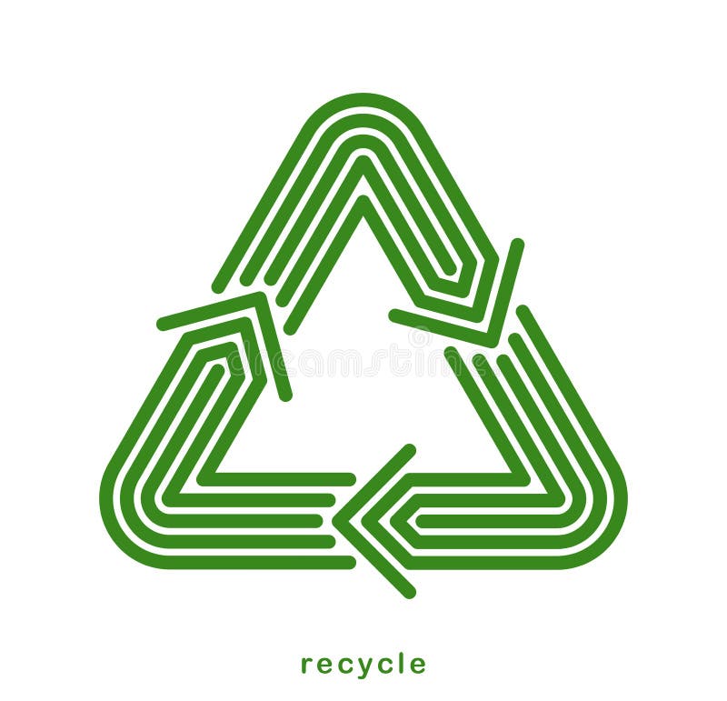 Recycle Vector Triangle Icon in Modern Geometric Linear Style Isolated ...