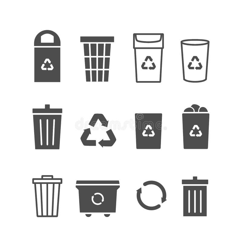 Recycle Waste Bins Vector Illustration Stock Vector - Illustration of ...