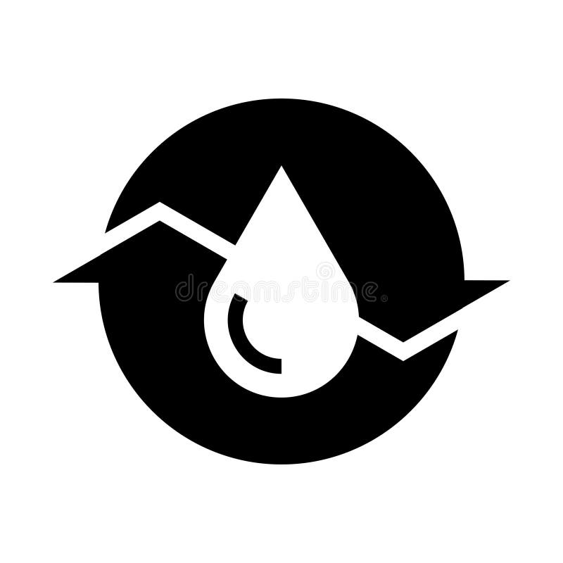 Recycle Water Isolated Vector Icon Badge Logo Stock Illustration ...