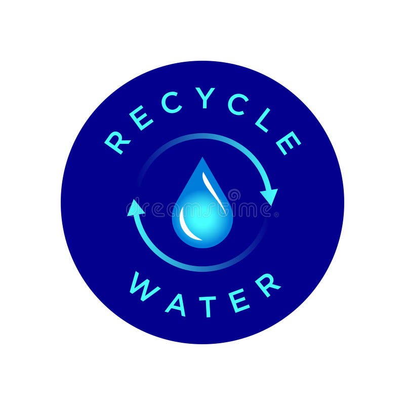 Recycle Water Isolated Vector Icon Badge Logo Stock Vector ...