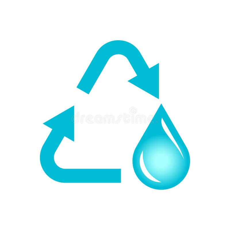 Recycle Water Isolated Vector Icon Badge Logo Stock Vector ...