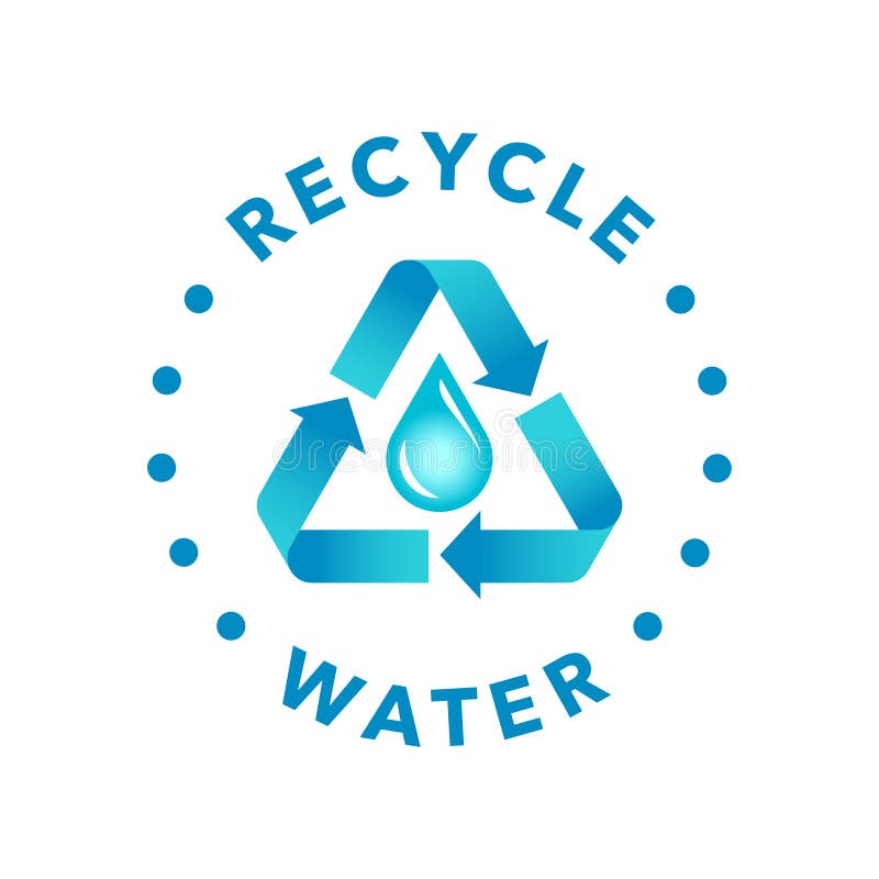 Recycle Water Isolated Vector Icon Badge Logo Stock Vector ...