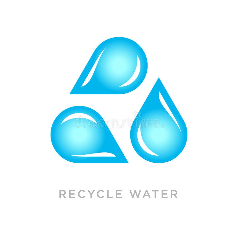Recycle Water Isolated Vector Icon Badge Logo Stock Vector ...