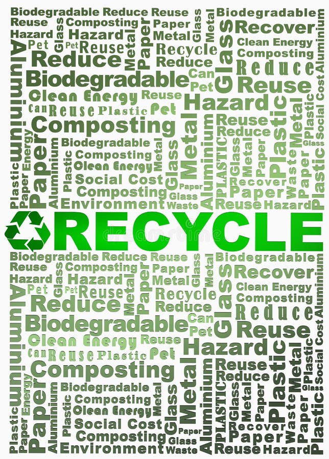 Recycle Reduce Reuse Words Over Green Grass Stock Illustration ...