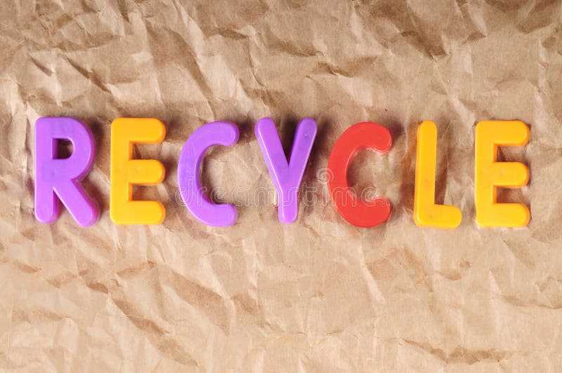 Recycle on worn paper stock photo. Image of conserve - 11437068
