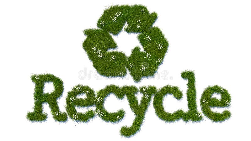Recycle Writing and Logo Made with Grass Stock Illustration ...