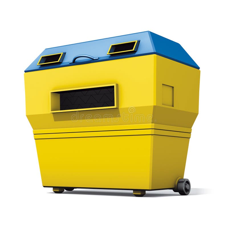 Recycle yellow container stock illustration. Illustration of isolated ...