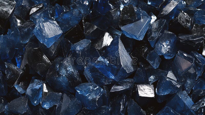 Recycled Blue Glass Fragments Closeup View Stock Photo - Image of ...