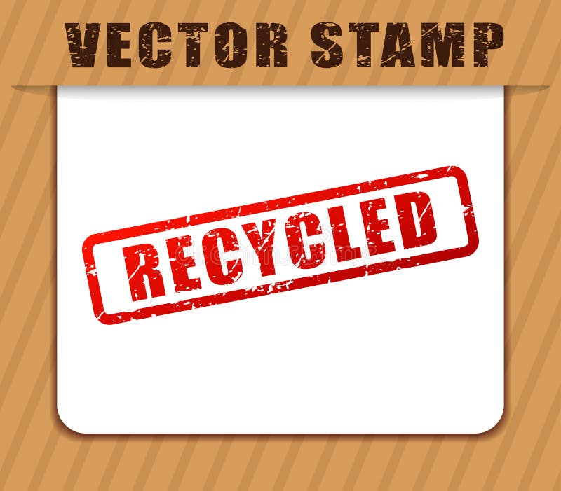 Recycled Buffered on White Paper Stock Vector - Illustration of icon ...