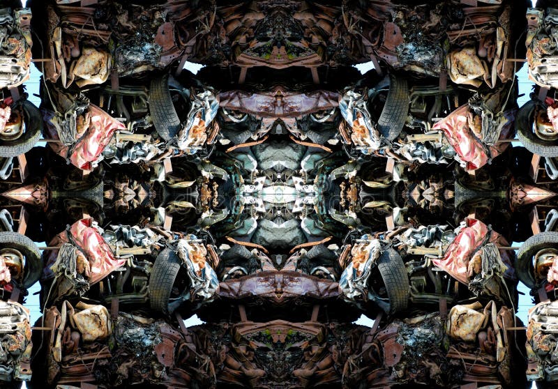 Recycled Car Parts Abstract Blurred Art Background Stock Image - Image ...