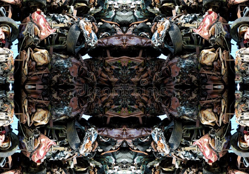 Recycled Car Parts Abstract Blurred Art Background Stock Image - Image ...