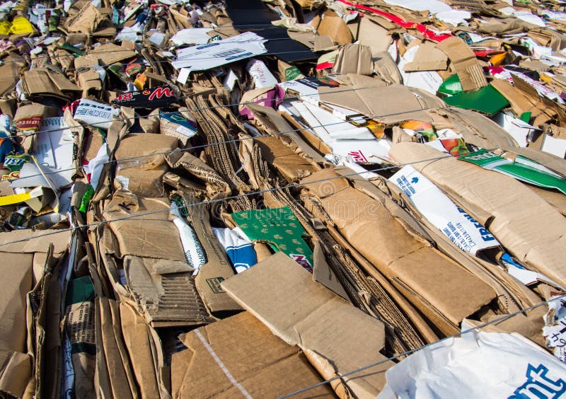 Recycled cardboard boxes editorial stock image. Image of business ...