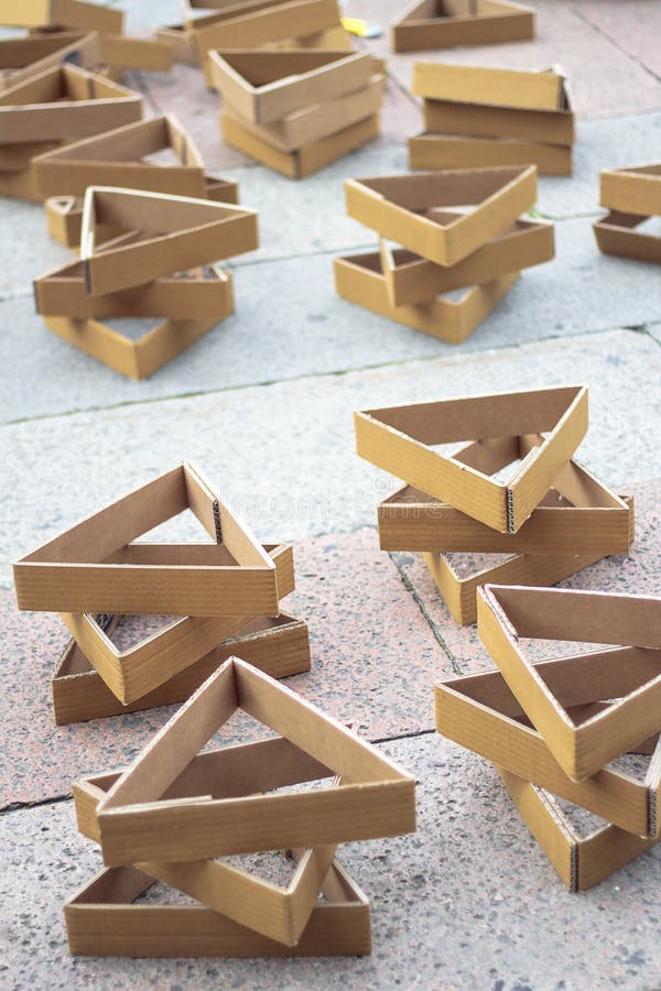 Triangle Packaging Used for Recycling Stock Image - Image of container ...