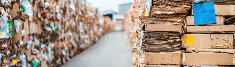 Recycled Cardboard Stacked Boxes Recycling Center Environmental ...