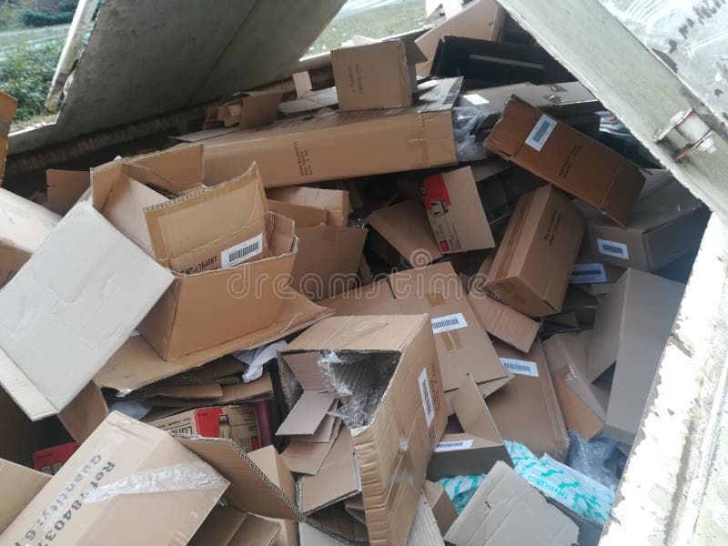 Recycled Carton in Container Editorial Photography - Image of paper ...