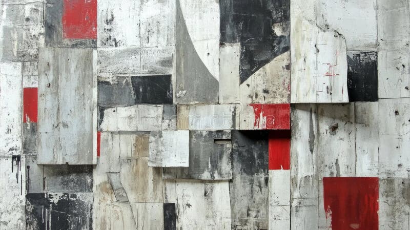 Recycled Concrete Collage Artwork for Modern Interior Design Showcasing ...