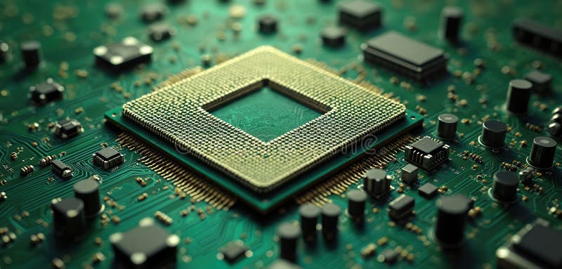 Recycled CPU Circuit Board, Green Computing Concept. Eco-friendly ...