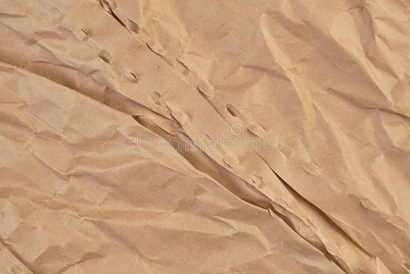 Recycled Crumpled Brown Kraft Paper Texture. Aged Rough Textured ...