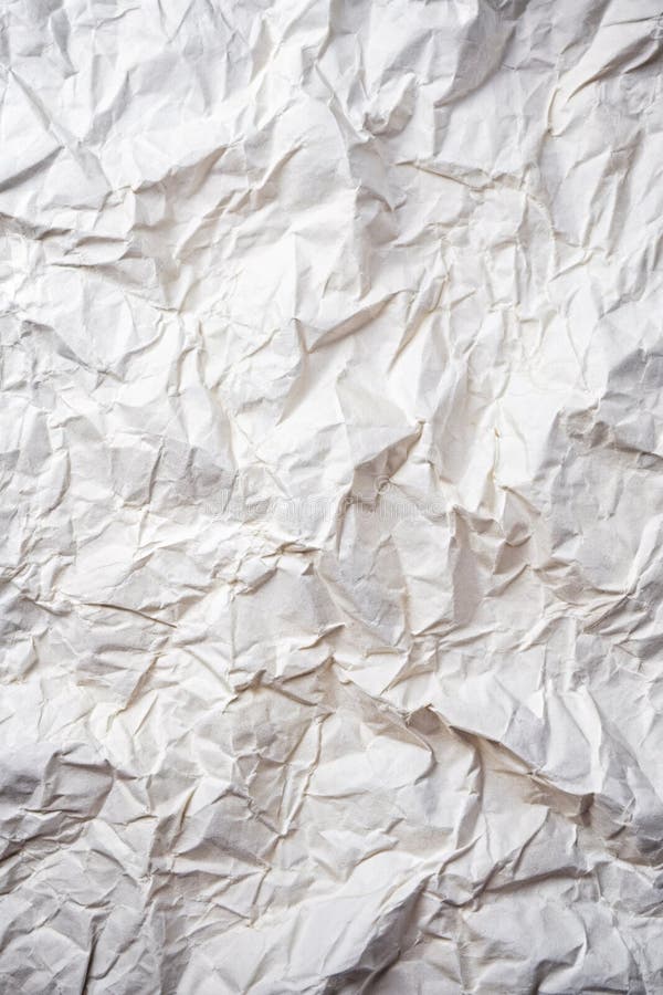 Recycled Crumpled White Paper Texture Background with Copy Space Stock ...