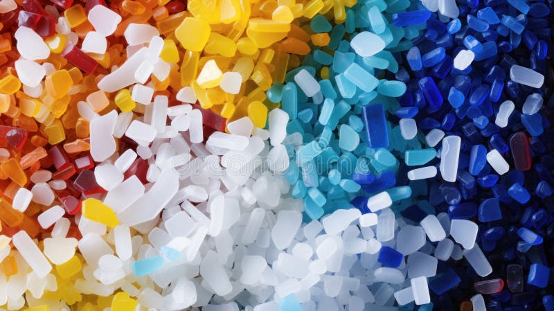 Recycled Crushed Plastic Granules Turned into New Reused Material Stock ...