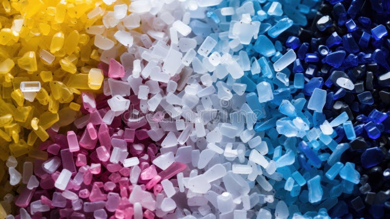 Recycled Crushed Plastic Granules Turned into New Reused Material Stock ...