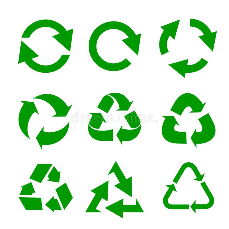 Recycle Icon Set Vector Eps10 Stock Vector Illustration Of Organic