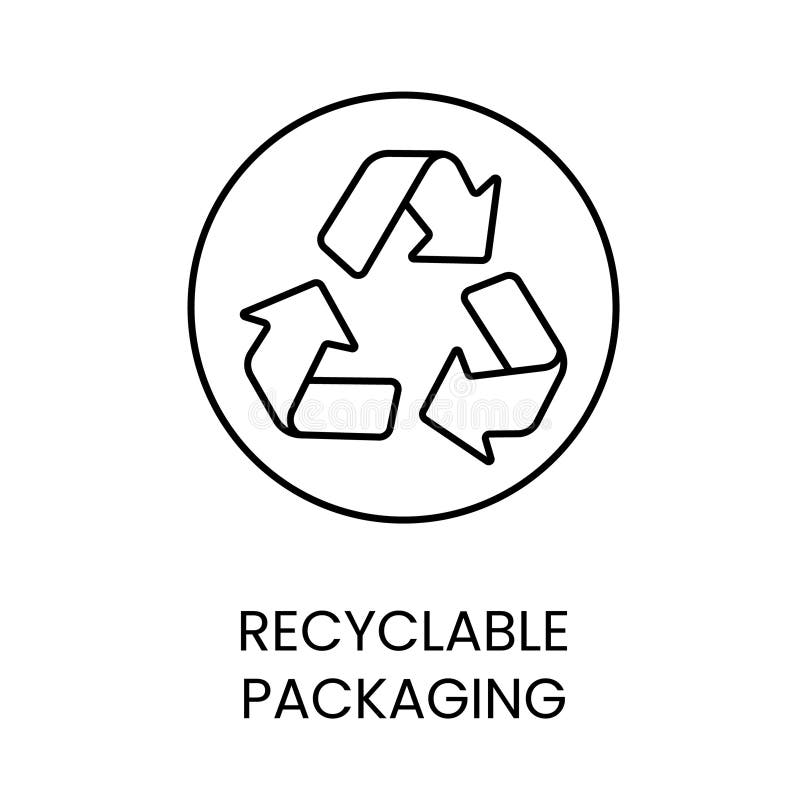 Recycled Icon Line Vector with Editable Stroke for Packaging Stock ...
