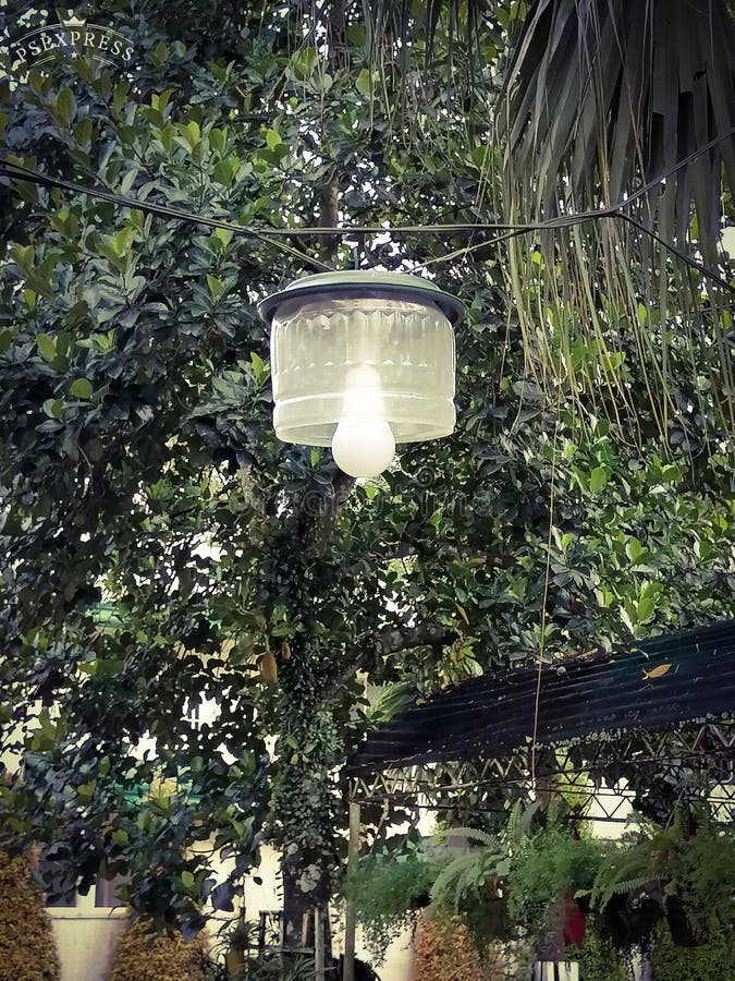 Recycled Lamp Made from a Container Stock Photo - Image of wire ...