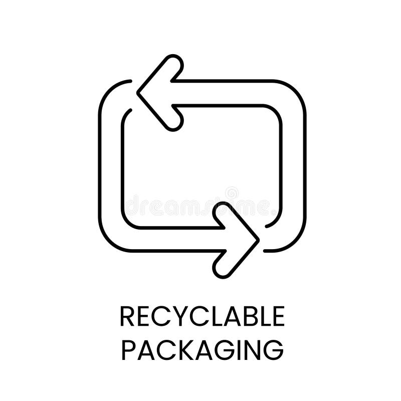 Recycled Line Vector with Editable Stroke for Packaging Stock Vector ...