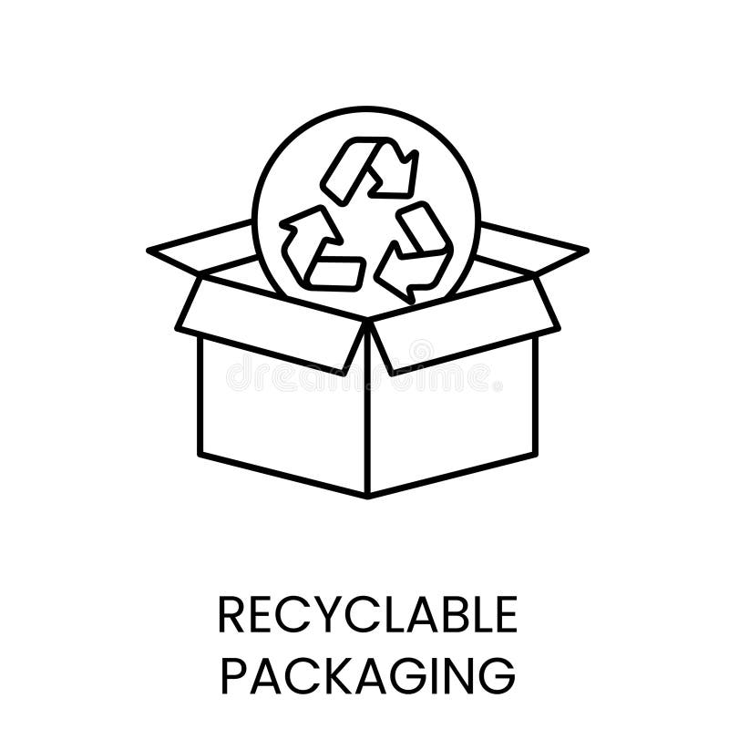 Recycled Line Vector with Editable Stroke for Packaging Stock Vector ...
