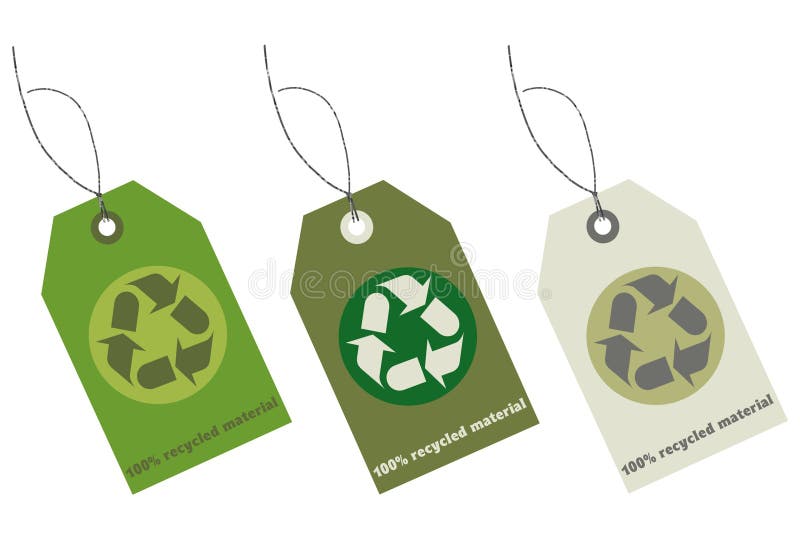 Recycled Material Tags with Clipping Path Stock Illustration ...