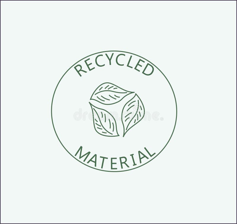 Recycled Material Vector Emblem Logo in Minimalistic Style Stock Vector ...