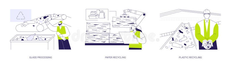 Recycled Materials Abstract Concept Vector Illustrations. Stock Vector ...