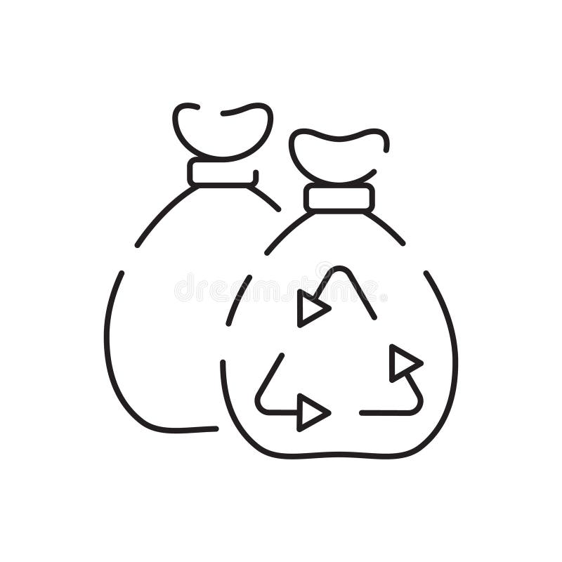 Recycled Materials Line Icon Label. Eco Friendly Packaging Vector ...