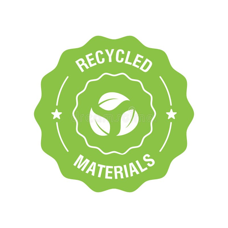 Recycled Materials Vector Icon, Logo, Badge or Label. Vector ...