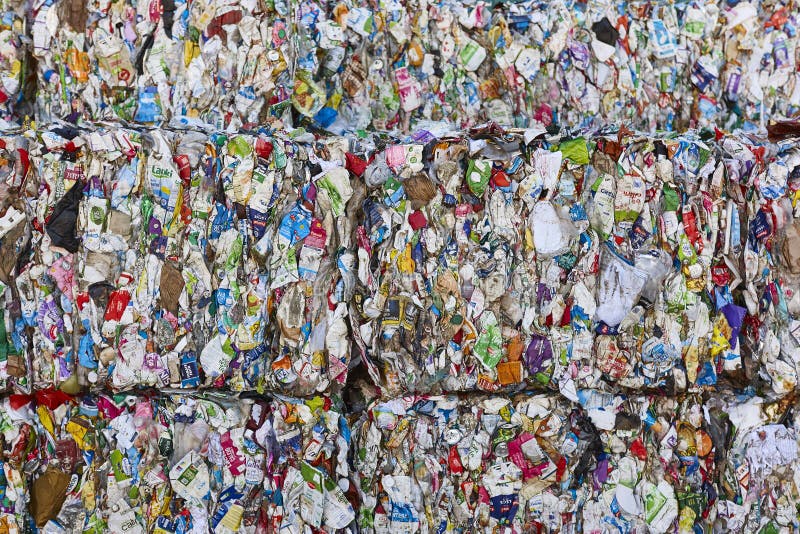 Recycled and Packaged Waste. Sustainable Industry. Reusable Material ...