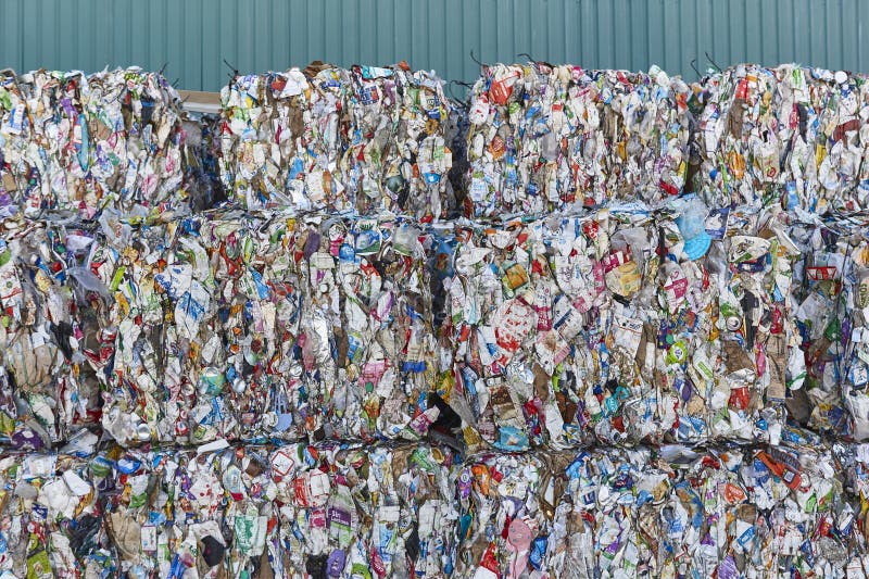 Recycled and Packaged Waste. Sustainable Industry. Reusable Material ...