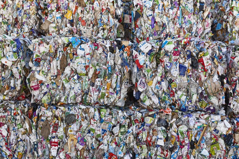 Recycled and Packaged Waste. Sustainable Industry. Reusable Material ...