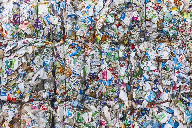 Recycled and Packaged Waste. Sustainable Industry. Reusable Material ...