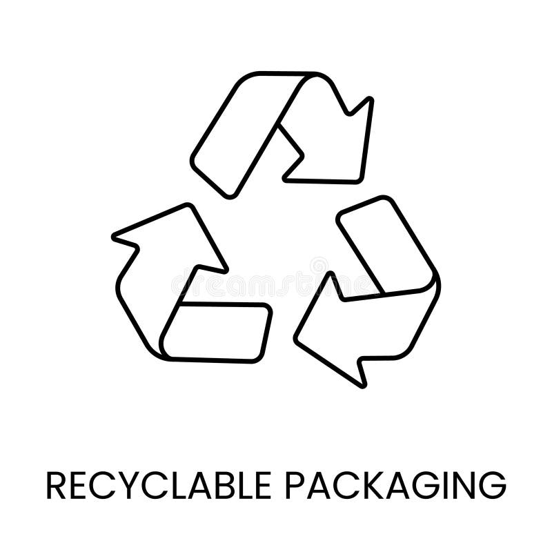 Recycled Packaging, Recycling Vector Line Icon with Editable Stroke for ...