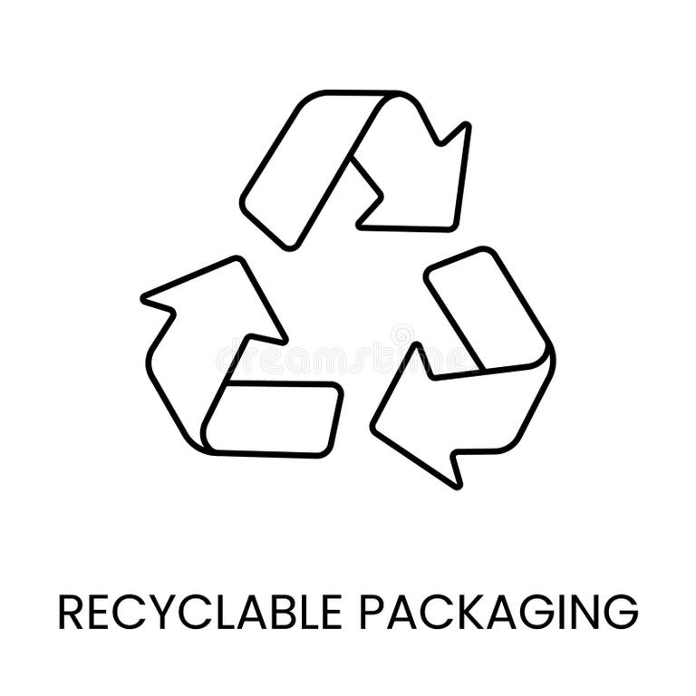 Recycled Packaging, Recycling Vector Line Icon with Editable Stroke for ...