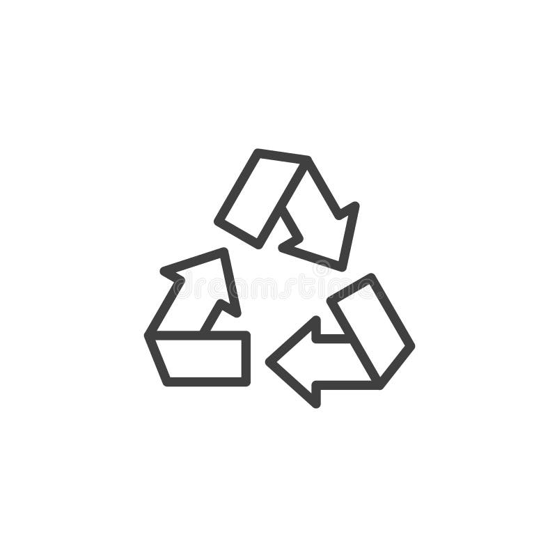 Recycled Packaging Sign Line Icon Stock Vector - Illustration of arrows ...
