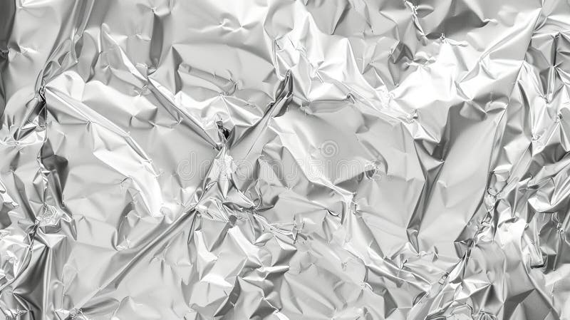 Silver Foil Texture Crumpled Abstract Background Shiny Metallic Design ...