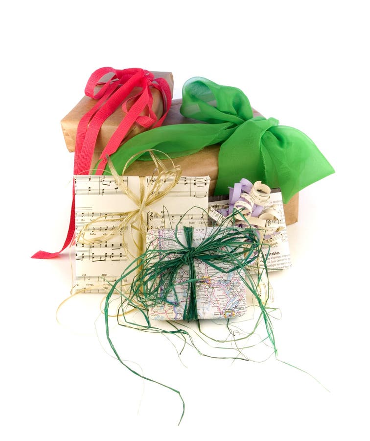 Recycled paper gift wraps stock image. Image of white - 7101429